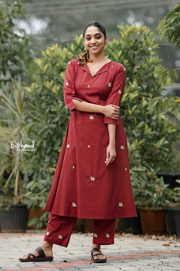 Maroon base co-ord set – Byhand
